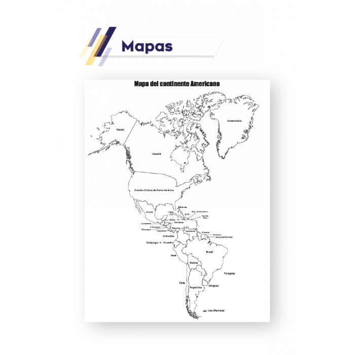 Mapa Del Continente Americano Con Nombres De Los Paises